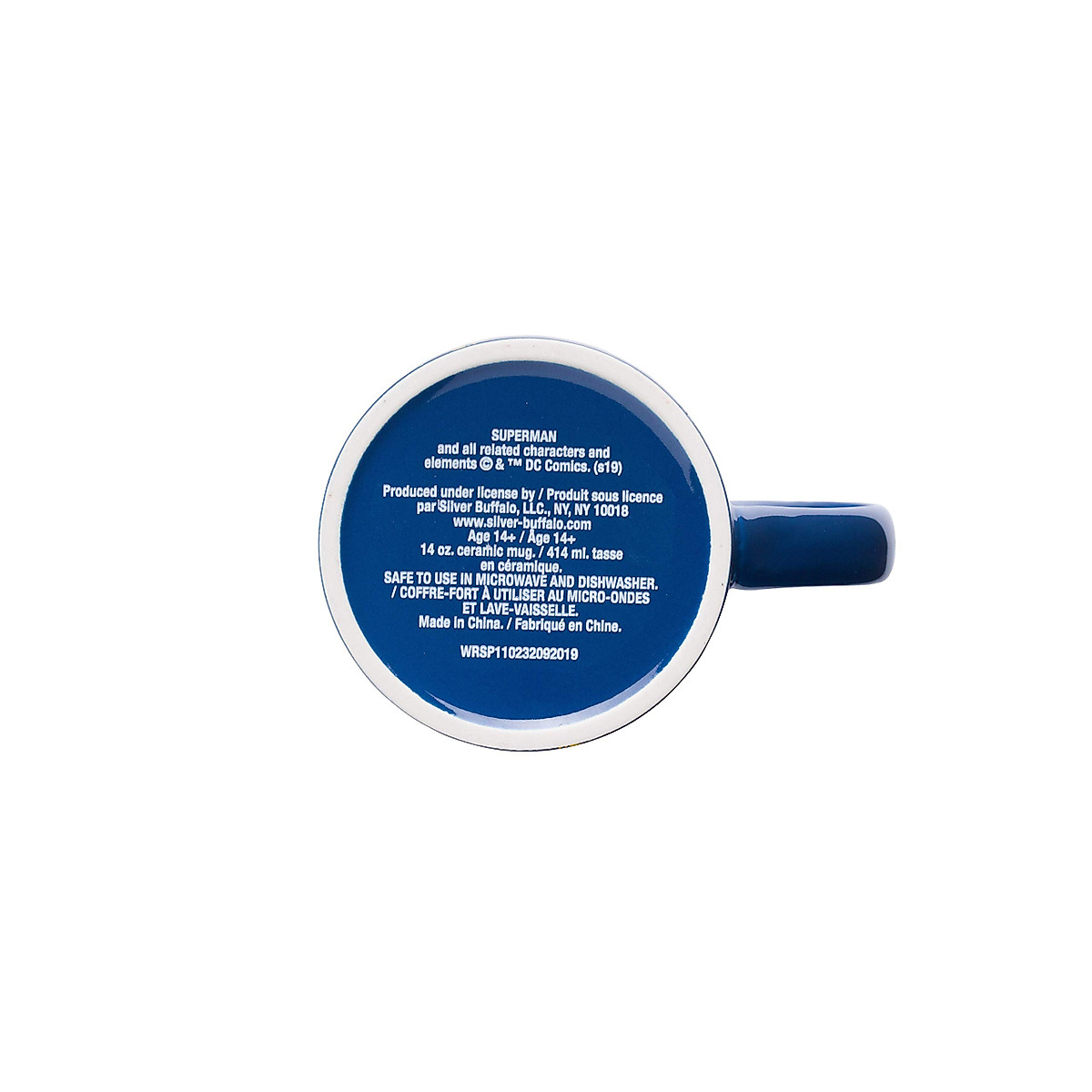 Silver Buffalo DC Comics Superman Splatter Paint Logo Ceramic Coffee Mug, 14 Ounces