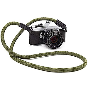 Eorefo Camera Strap Vintage 100cm Nylon Climbing Rope Camera Neck Shoulder Strap for Micro Single and DSLR Camera.(Army Green)