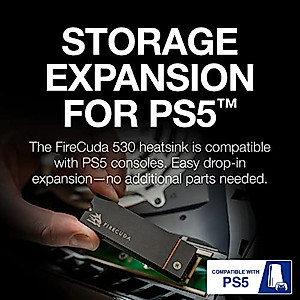 Seagate FireCuda 530 2TB Internal Solid State Drive - M.2 PCIe Gen4 ×4 NVMe 1.4, PS5 SSD, 3D TLC NAND, 2550 TBW, 1.8M MTBF, Heatsink, Rescue Services (ZP2000GM3A023)