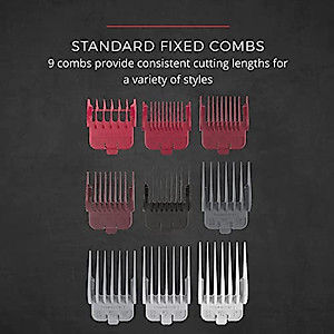 Remington® Easy Fade Haircut Kit, Hair Clippers for Men, Tapered and Standard Fixed Combs, Travel Case Included, Black