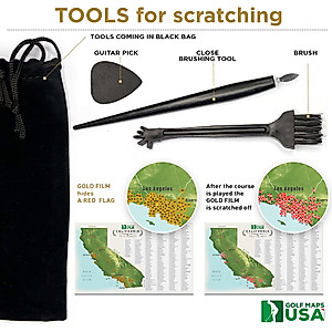 Golf Maps USA California State Golf Scratch Map with 278 Courses - Scratch-Off Golf Print with Eye-Catching Red Flags - Golfing Wall Decor - Unique Poster Gift for Golfers (Updated June 2023)