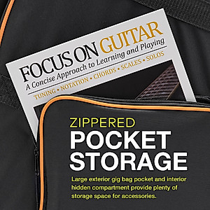 Knox Gear KN-SGC01 Acoustic Dreadnought Guitar Lightweight Hard-Foam Case w/ Back Straps, black