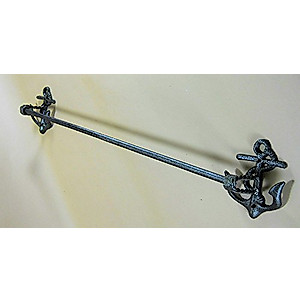 Natural Cast Iron Anchor Towel Bar 24" for Bath or Kitchen