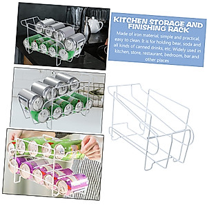 DOITOOL Refrigerator Organizer Bins Pop Soda Can Dispenser Beverage Holder for Fridge Freezer Kitchen Countertops Cabinets Metal Canned Food Pantry Storage Rack