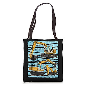Excavator Lover Boys Kids Construction Vehicle Excavator Tote Bag