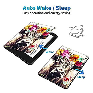 Galaxy Tab S5e 2019 Tablet Case T720 T725, Dikoer Slim Adjustable Stand Back Shell Protection Smart Tablet Cover for Samsung Galaxy Tab S5e 10.5 Inch SM-T720 (Wi-Fi) SM-T725 (LTE), Flower Cow