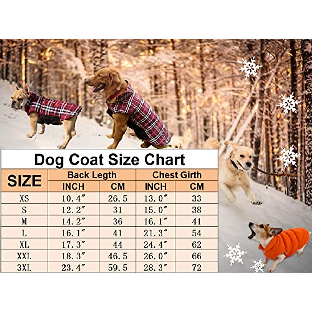 Caslfuca Dog Winter Coat, Winter Dog Extra Warm Coats Dog Fleece Jackets Dog Clothes, Windproof Waterproof Dog Cold Weather Coats for Small Medium Large Dogs and Puppy Apparel (Blue, XXX-Large)