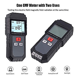 EMF Meter, Electromagnetic Radiation Tester,Hand-held Digital LCD EMF Detector, Great Tester for Home EMF Inspections, Office, Outdoor and Ghost Hunting