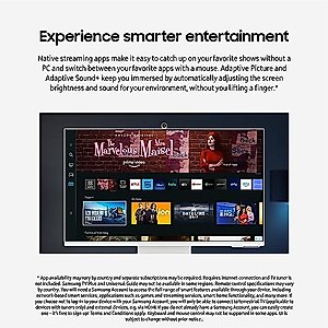 SAMSUNG 32" M80C UHD HDR Smart Computer Monitor Screen with Streaming TV, Slimfit Camera Included, Wireless Remote PC Access, Alexa Built-in (LS32CM80GUNXZA), Spring Green, 8" D x 28.1" W x 22.6" H