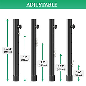 Herbert-fty Folding Table risers for Folding Tables Straight/Bent Leg, Dural Folding Table Leg Extensions 4 Levels/Heights Table Leg Extenders-All for Treating Your Back Pain(4-Pack)(17.3 in (44cm)