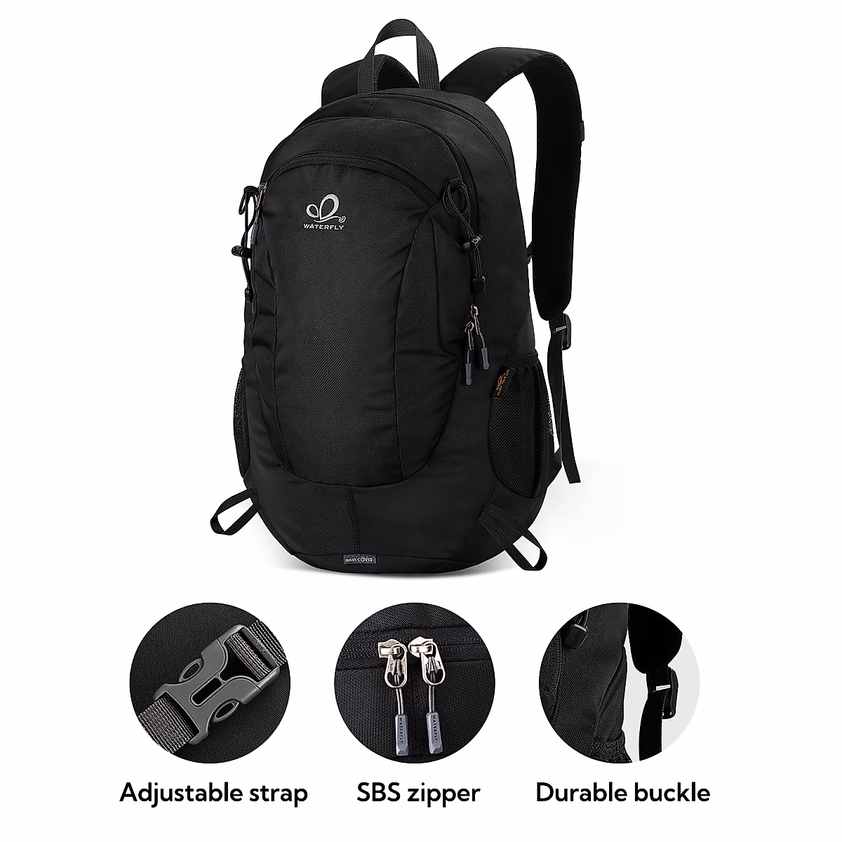 WATERFLY Lightweight Day Hiking Backpack: Travel Waterproof Daypack Trekking Bagpack Hike Day Bag for Camping Climbing Man Woman