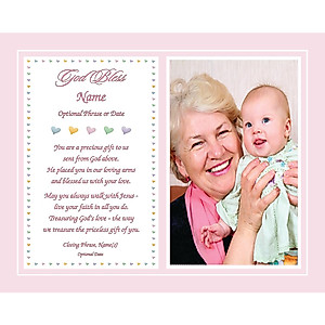 Poetry Gifts Baptism or Newborn Keepsake for Baby Girl Granddaughter, Personalized 8x10 Custom Print