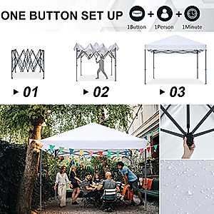 COOSHADE Durable Easy Pop Up Canopy Tent 12x12Ft(White)