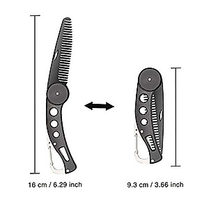 JinZeFa Stainless Steel Folding Beard Comb, Portable Multifunction Anti Static Comb for Men Mustache Styling