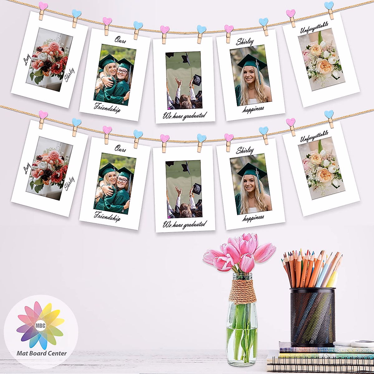 Mat Board Center, 40 Pack White 5x7/8x10/11x14 Picture Mats with White Core Bevel Cut