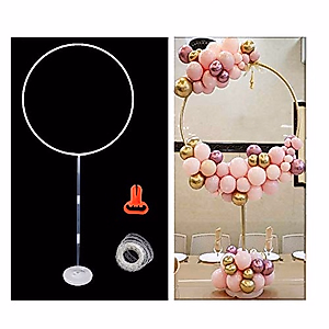 Sunormi Balloon Column with Round Circle Arch Stand Bases and Balloon Garlands Decorating Strip Tape Kits for Birthday Wedding Baby Shower Party Decorations