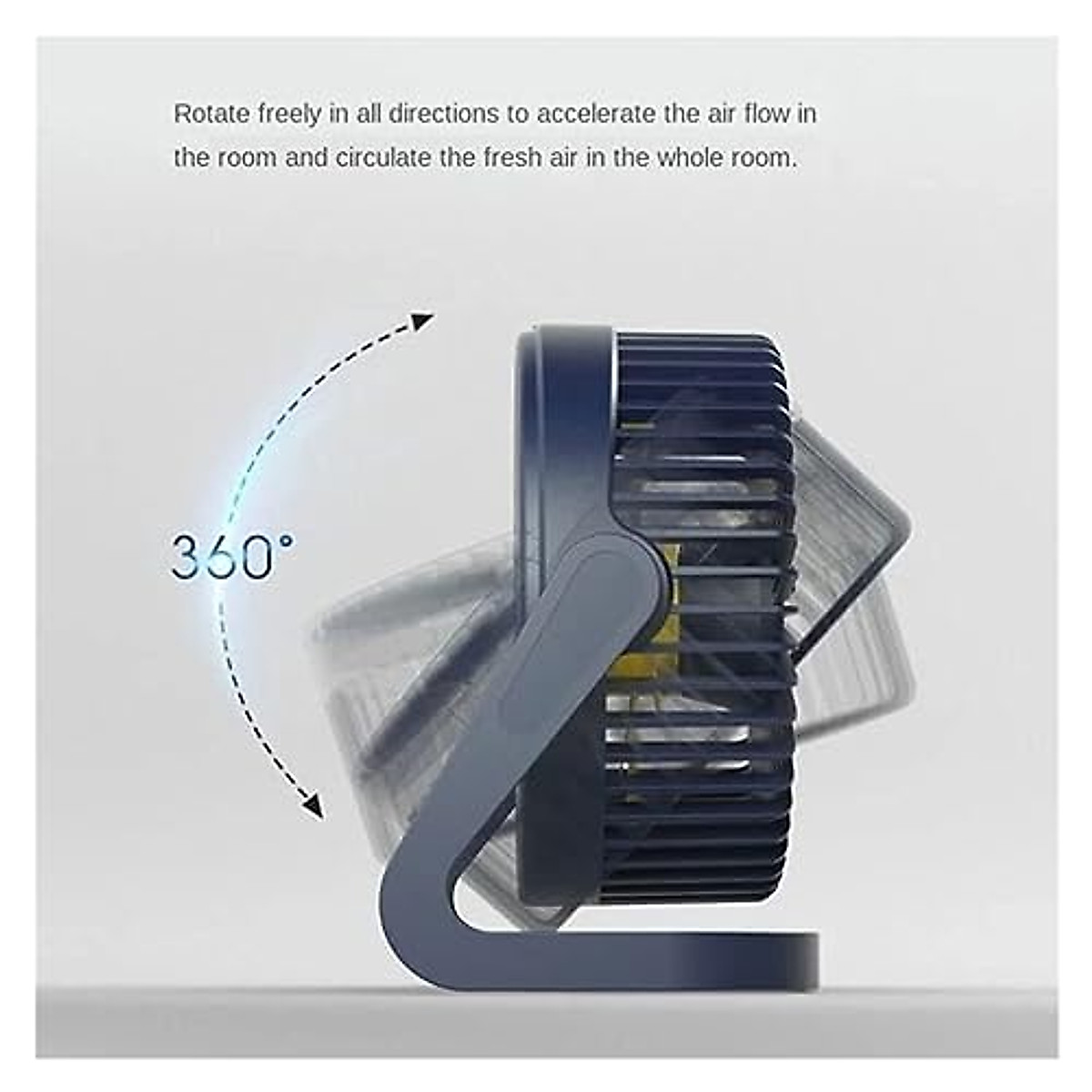 DHAEY Mini Fan Fan USB Plug-in Desktop Fan, Mini Fan with 5 Large Wind Blades, 360° Rotation Adjustable Angle Desk Fan Outdoor