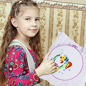 Caydo 7 Pieces Plastic Embroidery Hoops, 2.3 inch to 10.2 inch Circle Cross Stitch Hoops for Embroidery and Cross Stitch (Multicolor)