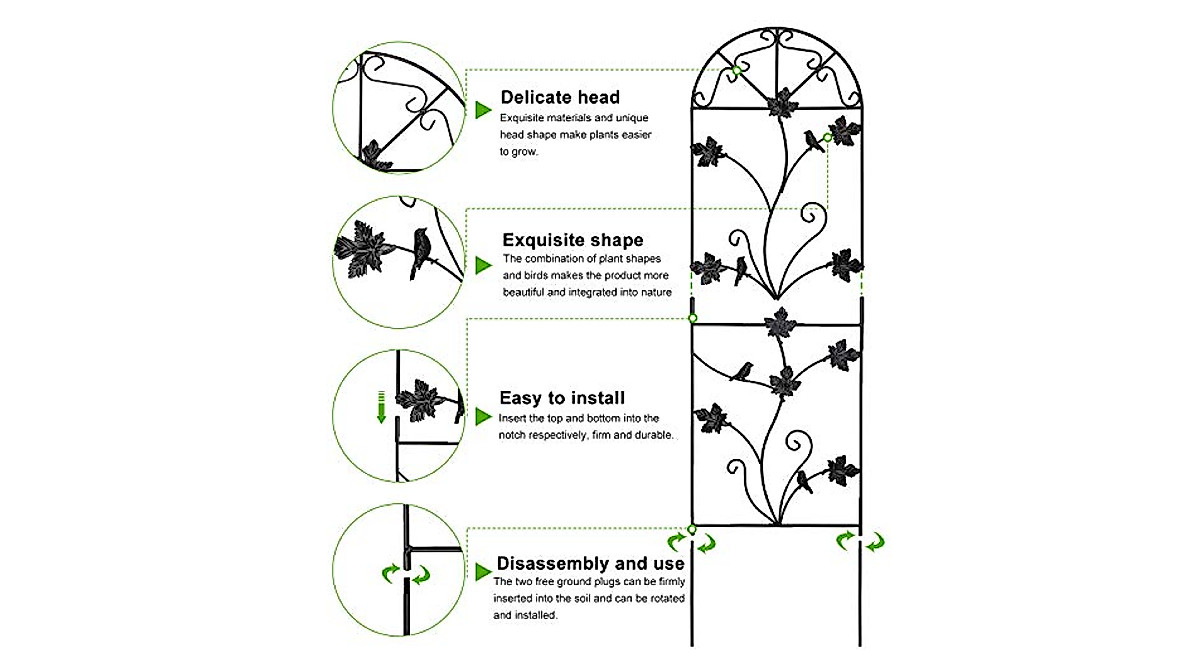 Sturdy Metal Garden Trellis for Climbing Plants