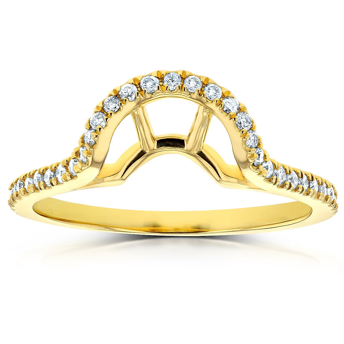 Kobelli Lab Grown Diamond Notched Basket Curve Wedding Band 1/4 CTW 14k Yellow Gold (DEF/VS), 8