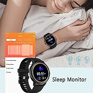 GAMSARO Smart Watch(Answer/Make Call), Fitness Tracker for Men Women Compatible with iPhone Android Phone,1.32 HD Full Touch Display Smartwatch with Heart Rate Monitor, Sleep and Step Tracking