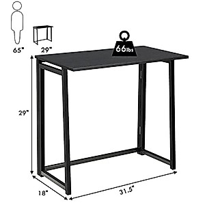 CZDYUF Foldable Metal Frame Computer Desk Home Office Laptop Desk Desk Study Desk Black