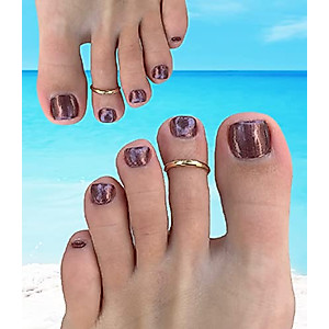 TOE RINGS & THINGS | Set of Two | 1mm Half Round Adjustable Toe Rings | Unisex (Gold Filled)