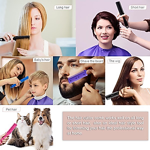 5Pcs Professional Trimmer Razor Dual Side Scissors for Hair Thinning, Slim Haircuts & Barber Grooming - Comb, Brush, Double Edge Blade in 5 Colors