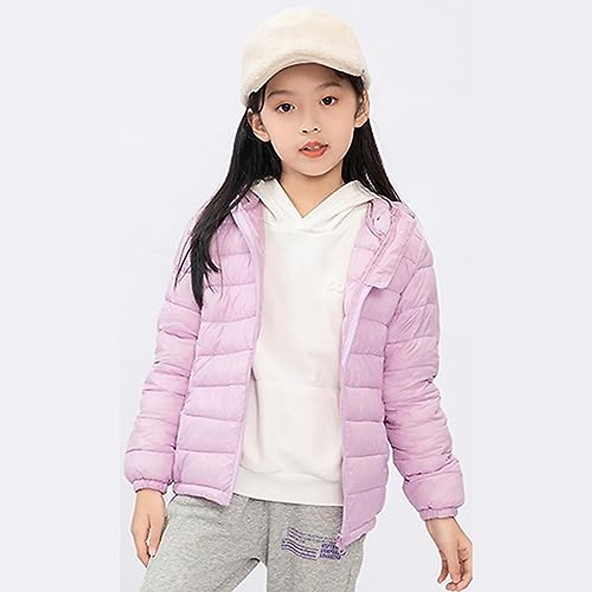 Hooded Puffer Jackets for Boys and Girls Warm Comfy Windproof Coat Outerwear Soft Faux Fur Hoodie Windbreaker Ski Jacket