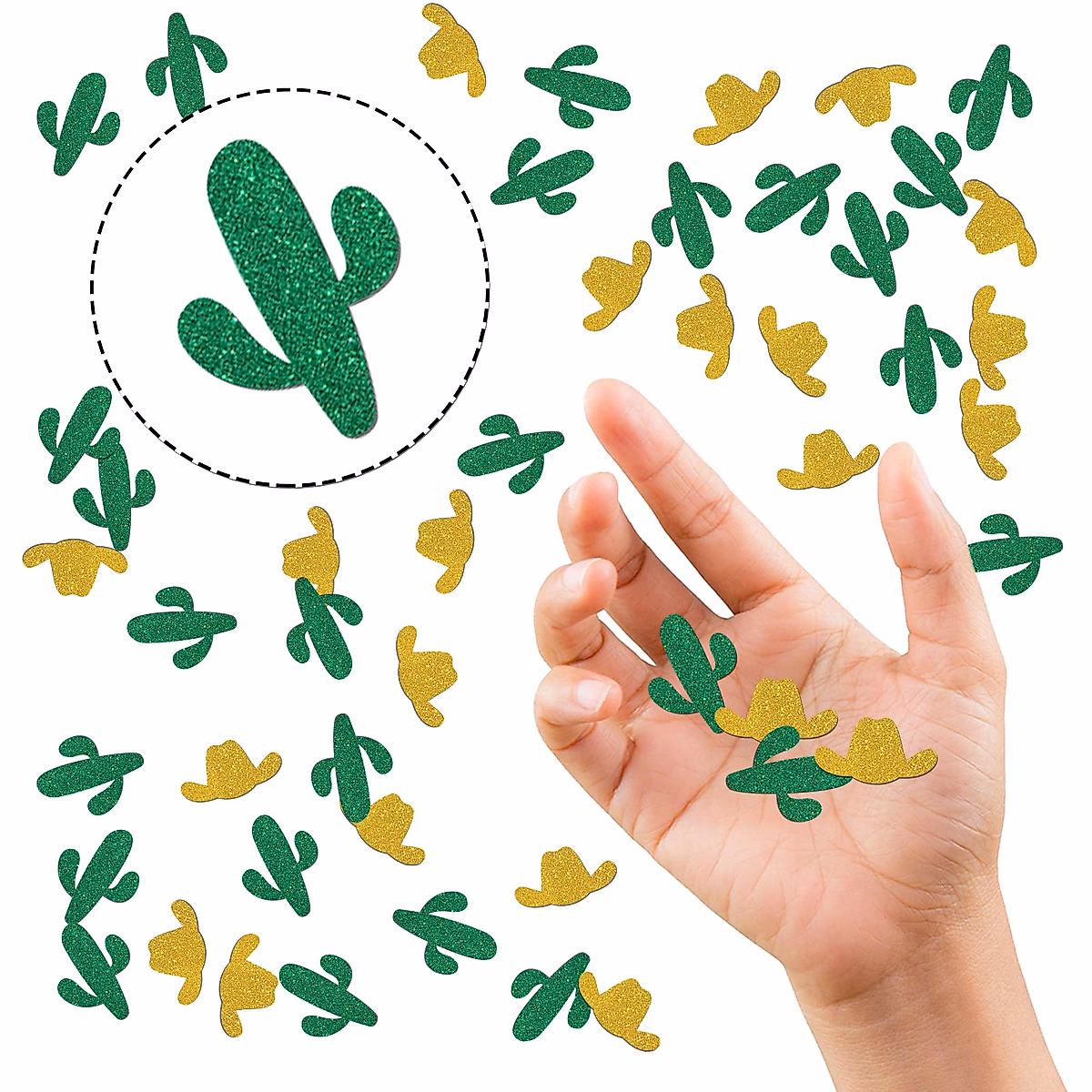 Western Confetti Glitter, Wild Western Birthday Table Confetti, Cowboy Cowgirl Paper Scatter, Mexican Wedding Fiesta Graduation Party Table Decorations Confetti, 120pcs