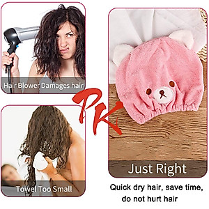 Lamoutor 3Pcs Hair Drying Towel for Kids Girls Soft Absorbent Kids Dry Hair Cap Kids Hair Towel Wrap Head Towel Wraps for Kids