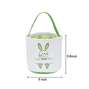 Easter Bunny Basket Bags Rabbit Canvas Toys Bucket Tote Storage Gifts Candies Handbag for Kids