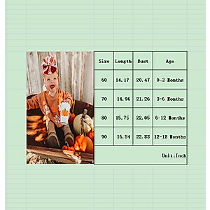 Hnyenmcko Newborn Baby Boy Girl Halloween Outfit Pumpkin Sweatshirt Bubble Romper Oversized Bodysuit Halloween Baby Clothes (B-Coffee, 0-3 Months)
