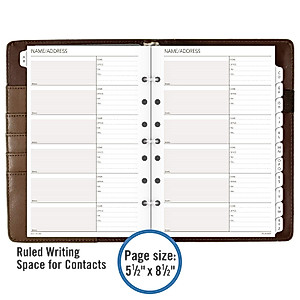AT-A-GLANCE Day Runner Harrison Phone and Address Book, Directory, 5-1/2" x 8-1/2", Size 4, Brown (1124-0286)