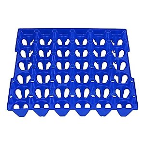 Egg Storage Tray, 30 Cell Egg Crates Plastic Reusable Stackable 5PCS for Hennery for Farm(blue)