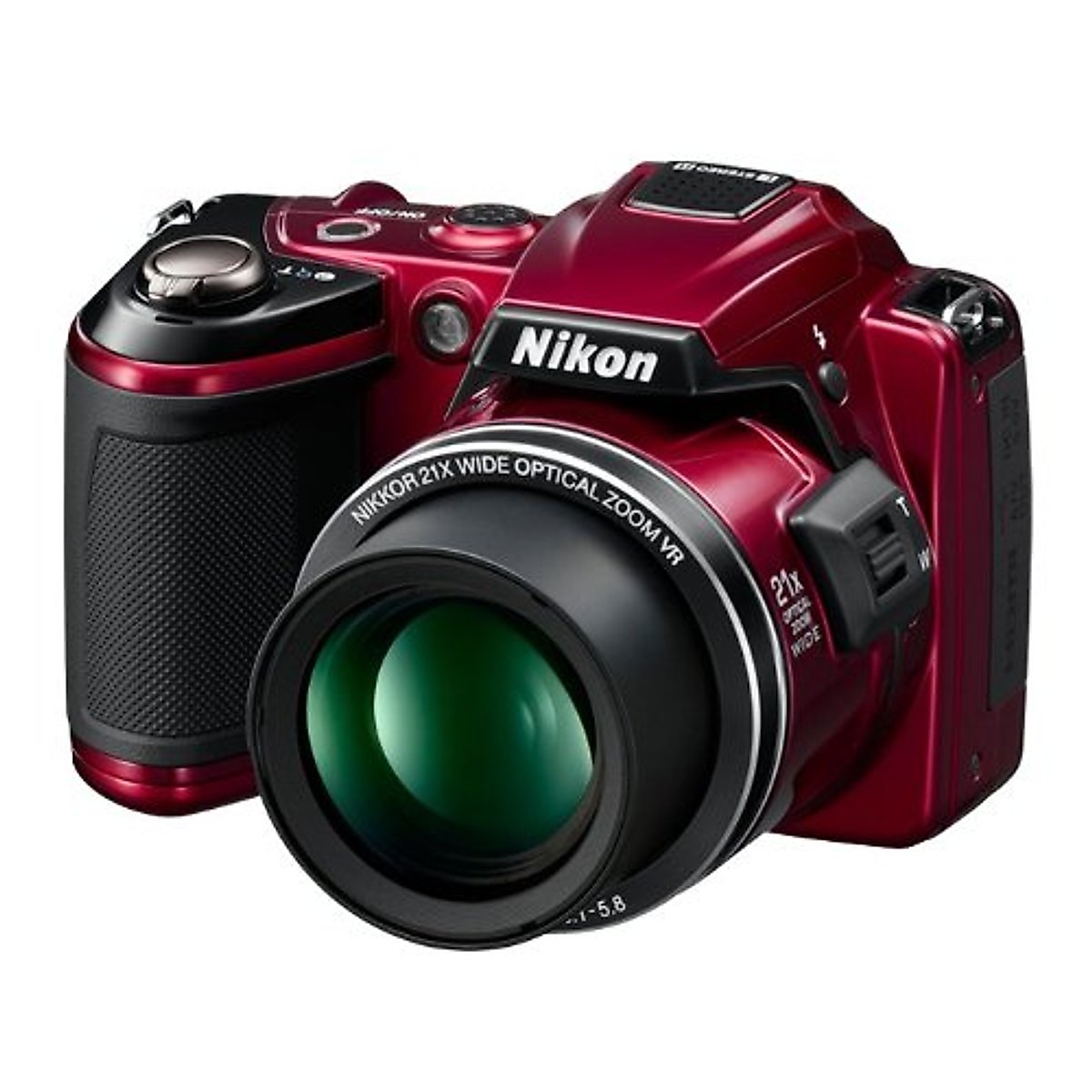 Nikon COOLPIX L120 14.1 MP Digital Camera with 21x NIKKOR Wide-Angle Optical Zoom Lens and 3-Inch LCD (Red) (OLD MODEL)