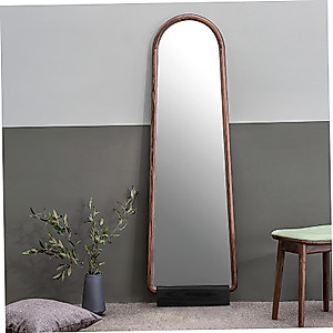 IMIKEYA Full Length Mirror Stand, Wooden Floor Mirror Base Dressing Mirror Holder Support Picture Frame Rack Wood Artwork Display Bracket for Bedroom Living Room Black