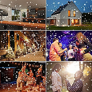 Christmas Snowfall Projector Light, Yokgrass LED Snow Projector Outdoor Holiday Lights IP65 Waterproof with Remote Control Dynamic Falling Snow Effect for Garden, Party, Halloween Landscape Decoration