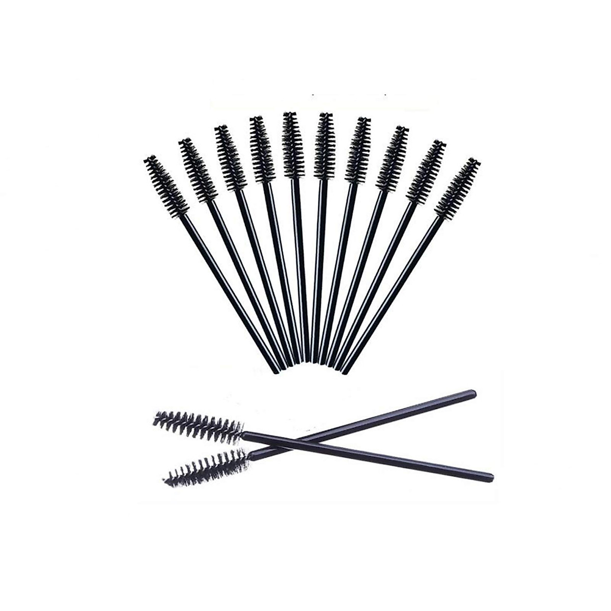 SINEN 50 PCS Disposable Eyelash Brush Mascara Brushes Makeup Brushes Kits for Eye Lashes Extension Eyebrow and Makeup (balck)