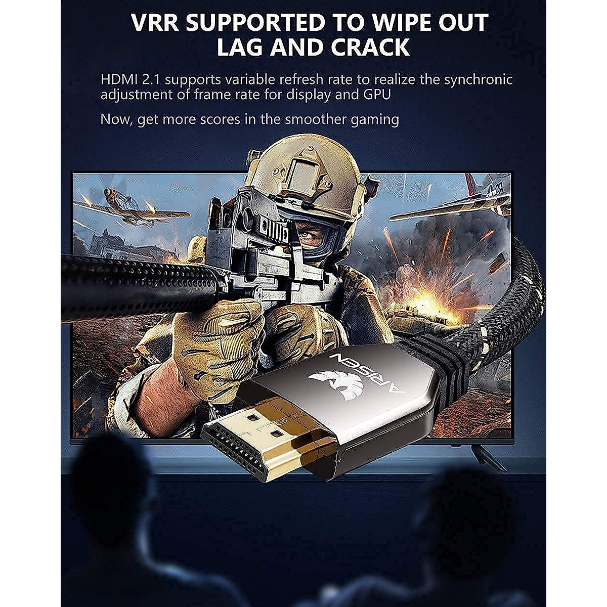 ARISEN 8K HDMI 2.1 Cable 8ft & 2ft Bundle