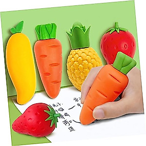 STOBOK 12 Pcs Fruit Eraser for pens + whiteboard Eraser Fake Fruit Miniature exam Eraser Eraser TPE Household erasers Delicate erasers Small Food