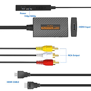 yoxxzus HDMI to RCA Converter, HDMI to AV Adapter with HDMI Cable