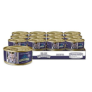 Blue Buffalo Wilderness High Protein Grain Free, Natural Adult Pate Wet Cat Food, Chicken 5.5-oz cans (Pack of 24)
