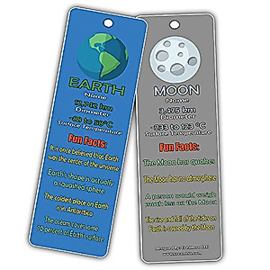 Outer Space Planets Universe Fun Facts Bookmark Cards (60-Pack)- Astronomy Sun Venus Mars Earth Moon Jupiter Saturn Uranus Neptune - Astrophysics Party Favors - Teacher Classroom Incentive Giveaways