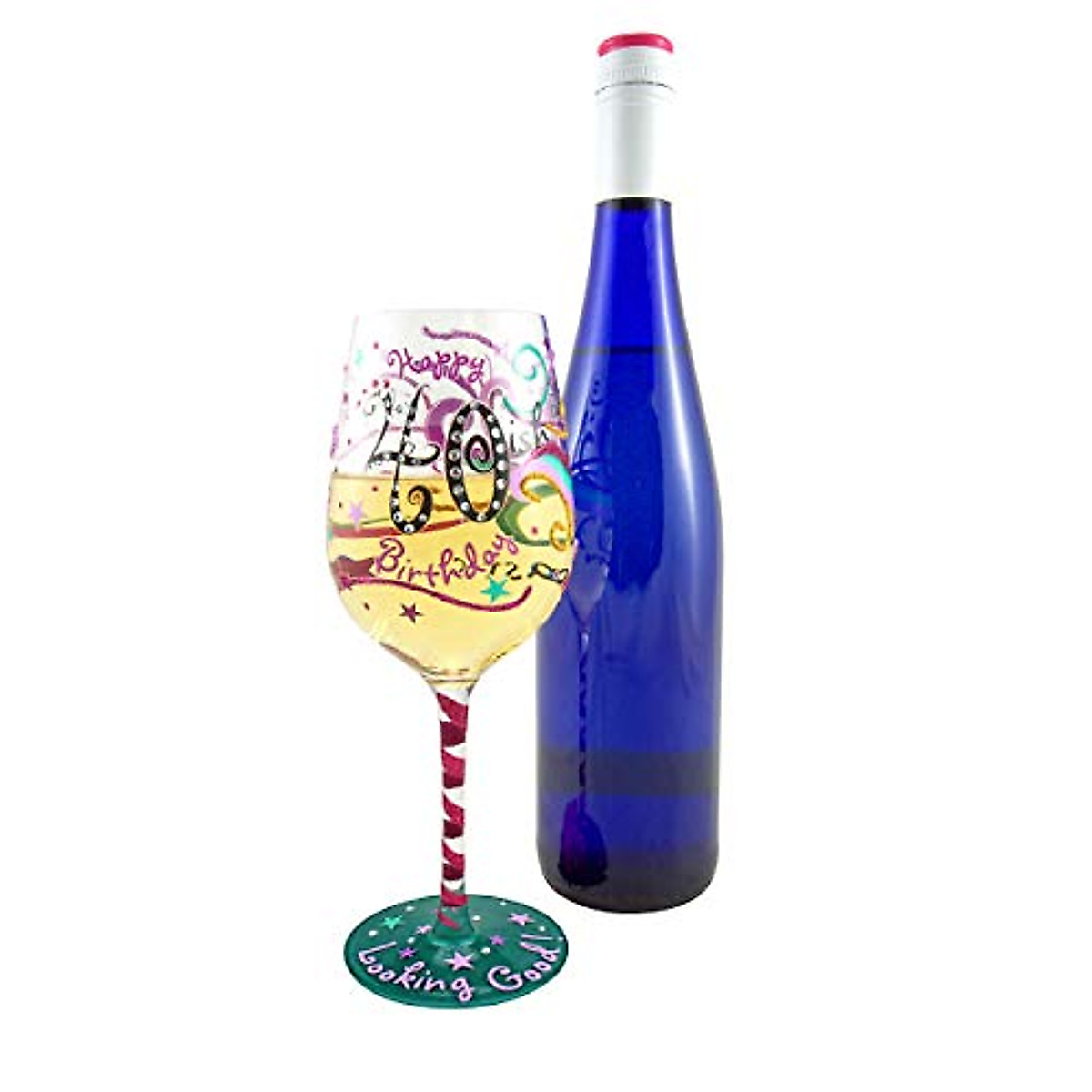 Top Shelf 40-ish Birthday Novelty Wine Glass