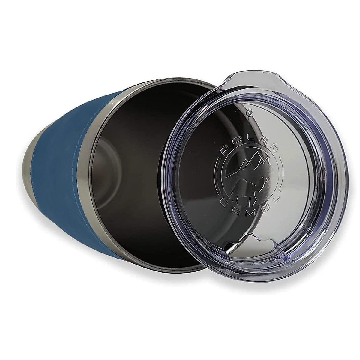 LaserGram 20oz Vacuum Insulated Tumbler Mug, Horse Head 1, (Faux Leather, Dark Blue)