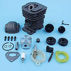 Laliva tools - 40mm Cylinder Piston Kit For Husqvarna 141 142 137 136 Chainsaw WT Engine Pan Oil Seal Pump Fuel Line Filter Muffler Gasket