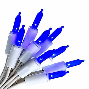 JinBest 150 LED Blue String Lights, UL Listed and Commercial Decorator Series Lights White Wire 50 Ft, for Indoor and Outdoor Party, Patio, Garden.