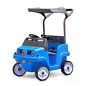Step2 Side-by-Side Push Around SUV for Kids – Two-Seater Toddler Push Car (1.5-5 Years Old) – Blue Plastic Stroller-Style Car for Fun Family Outings – Easy Stroller Alternative