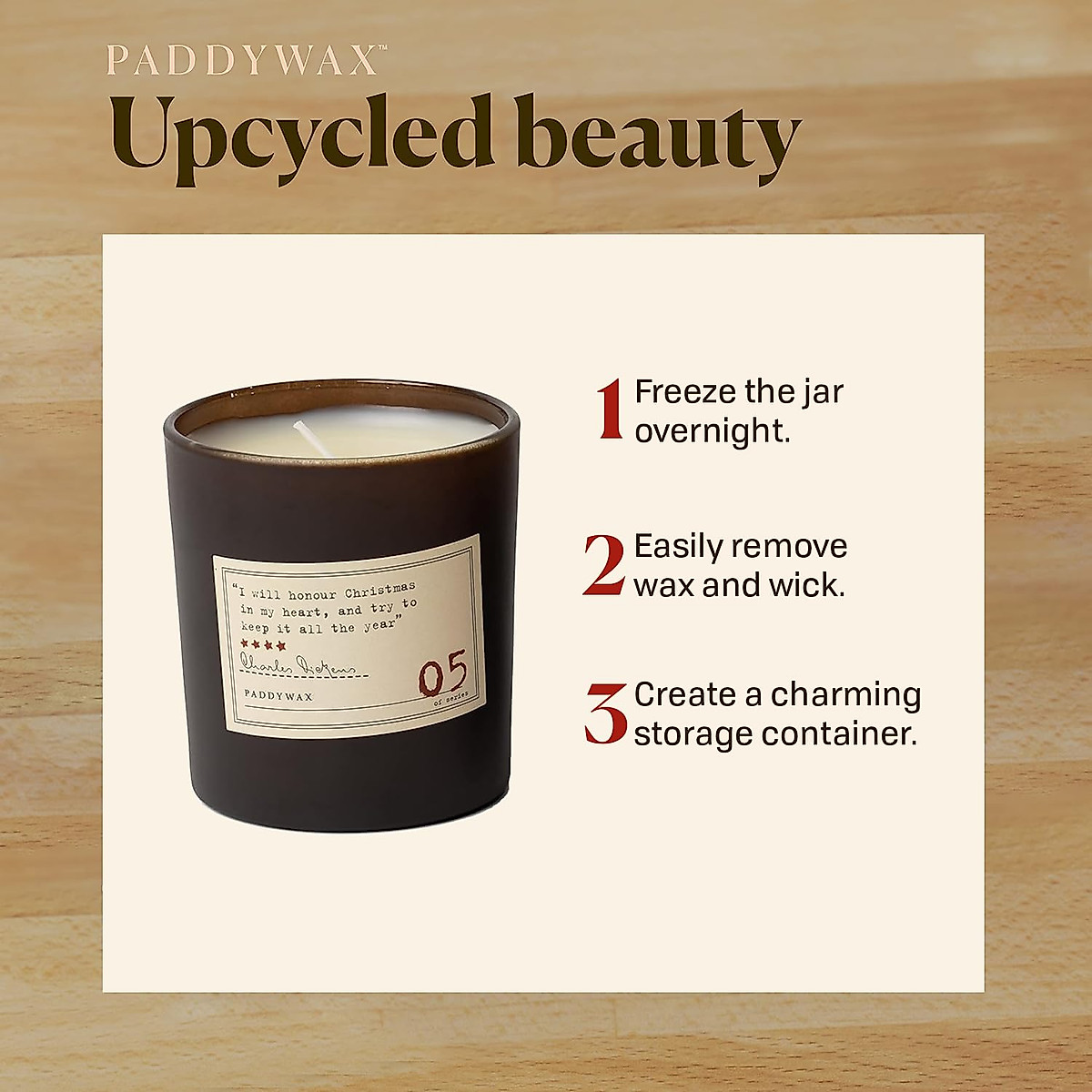 Paddywax Scented Candles Library Charles Dickens Luxury Artisan Candle, 6.5-Ounce, Tangerine, Juniper & Clove